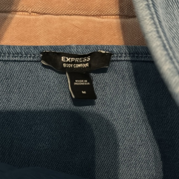Express | Tops | Express Body Contour Light Denim Square Neck Corset ...